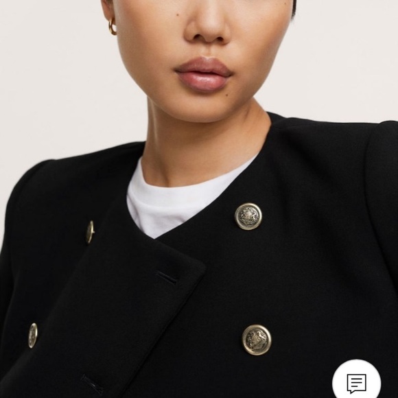 Mango | Jackets & Coats | New Mango Black Double Breasted Gold Button ...
